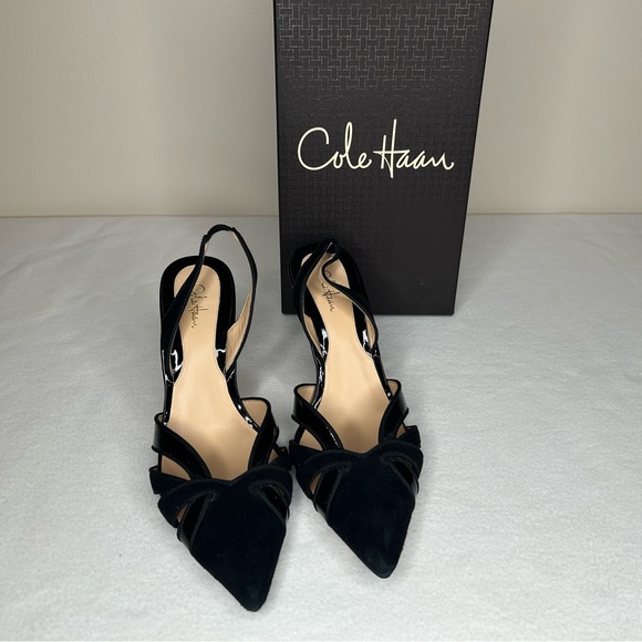 Cole Haan | Shoes | Cole Haan Womens Black Slingback Heels | Poshmark